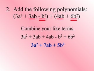 Addsub Polynomials | PPT