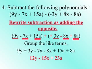 Addsub Polynomials | PPT