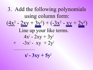 Add sub polynomials | PPT