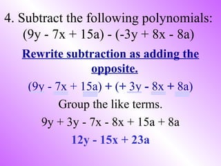 Add sub polynomials | PPT