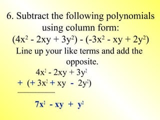 Add sub polynomials | PPT