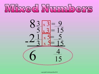 Add & subtract mixed numbers | PPT