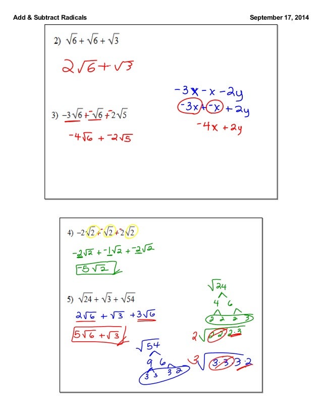 add-subtract-radicals