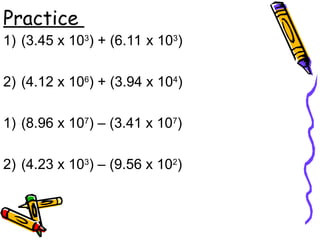 add subtract scientific notation.ppthfkfkktktkfkf | PPT