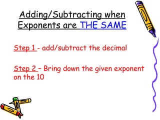 add subtract scientific notation.ppthfkfkktktkfkf | PPT
