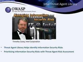 Using the Threat Agent Library to improve threat modeling | PPTX