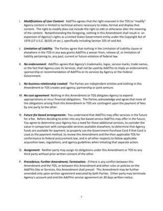 AddThis.com Terms of Service (TOS) Amendment | PDF