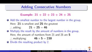 Adding Consecutive Numbers | PDF