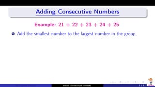 Adding Consecutive Numbers | PDF
