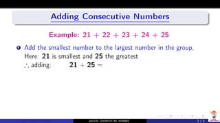 Adding Consecutive Numbers | PDF