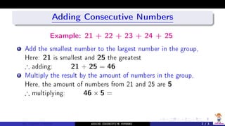 Adding Consecutive Numbers | PDF