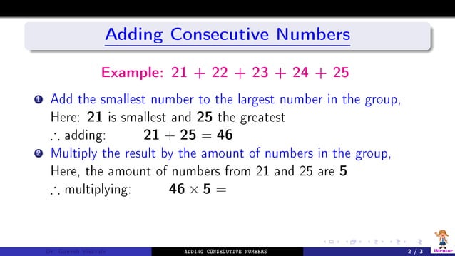 Adding Consecutive Numbers | PDF