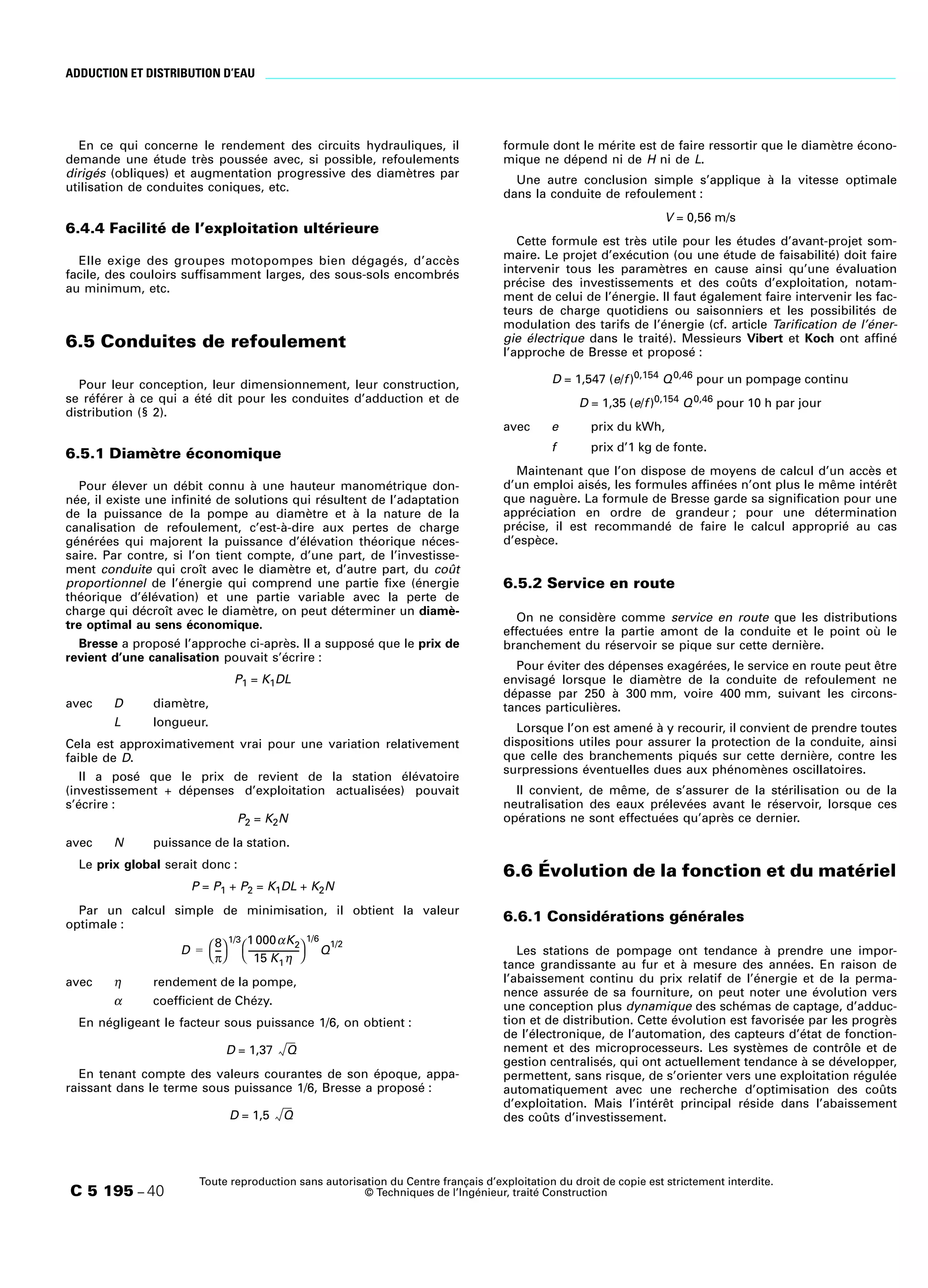 Adduction et distribution d’eau | PDF