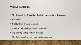 ADD vs. ADHD (Attention Deficit Disorder): What is the Difference? | PPT