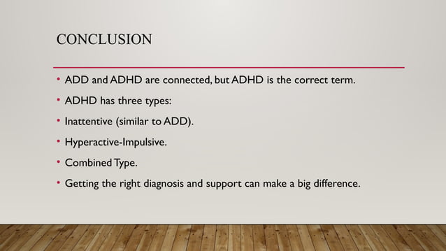 ADD vs. ADHD (Attention Deficit Disorder): What is the Difference? | PPT