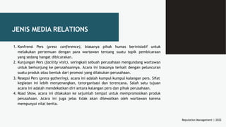 Penulisan Public Relations - Media Relations.pptx