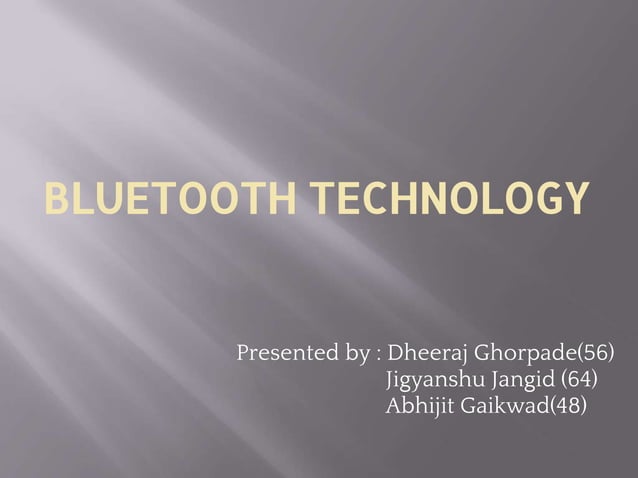 Bluetooth Technology Pptx