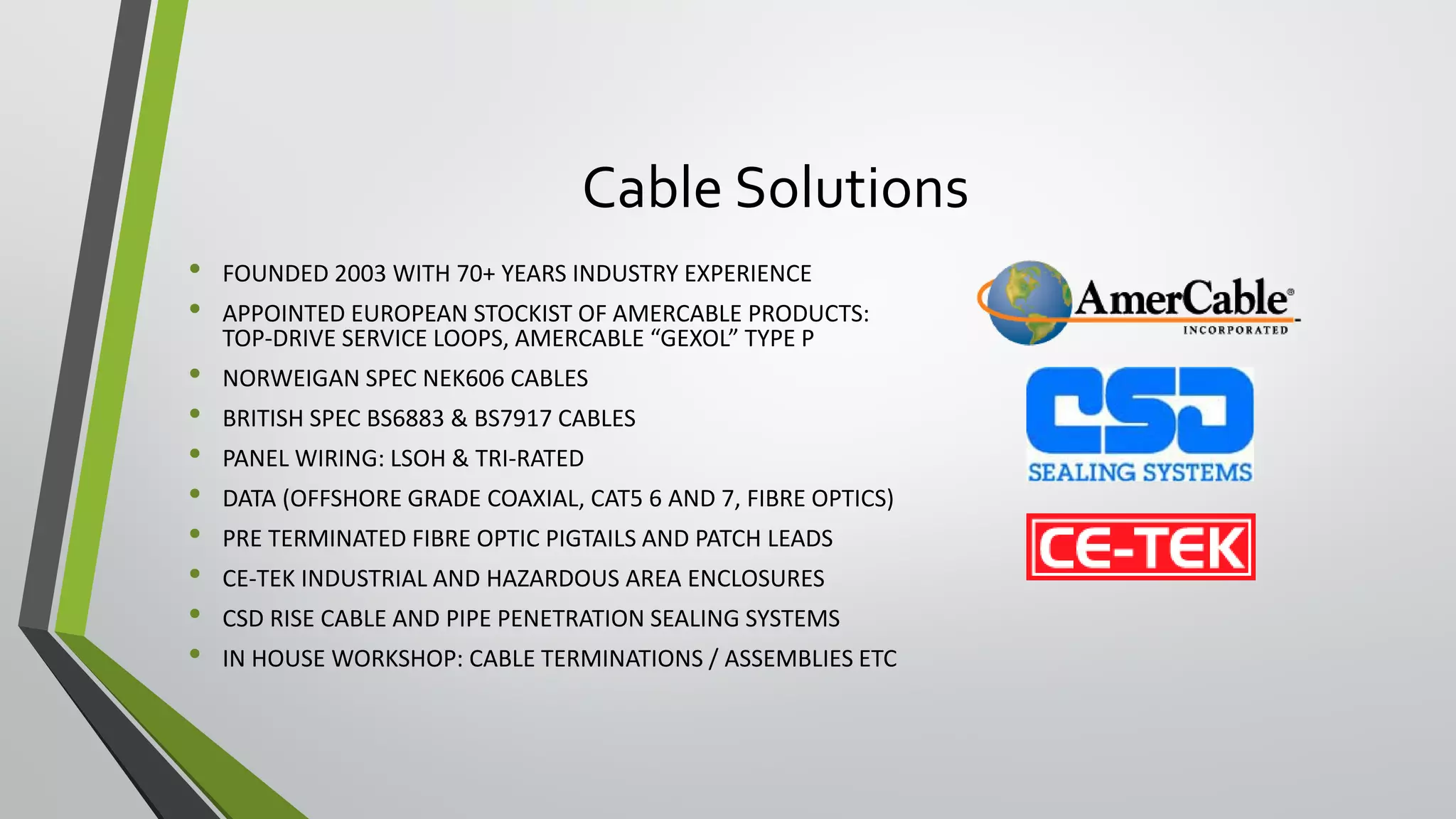 Cable Solutions Worldwide | PDF