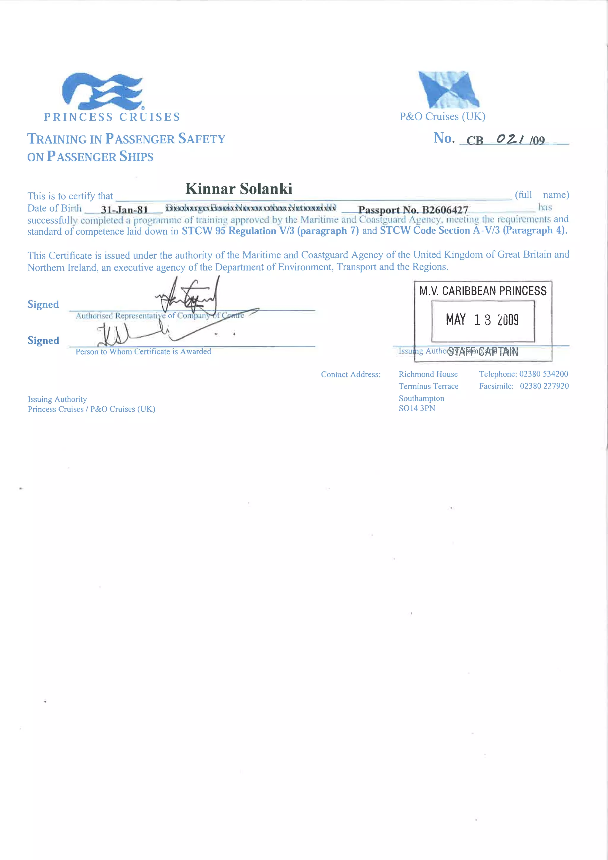STCW 95 Regulation V3 | PDF