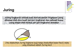 Materi matematika kelas 8 Bab lingkaran, | PPTX