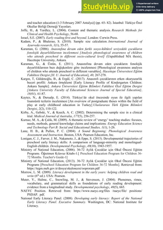 A Decade Of Early Literacy Research Trends In Turkey A Thematic Review ...