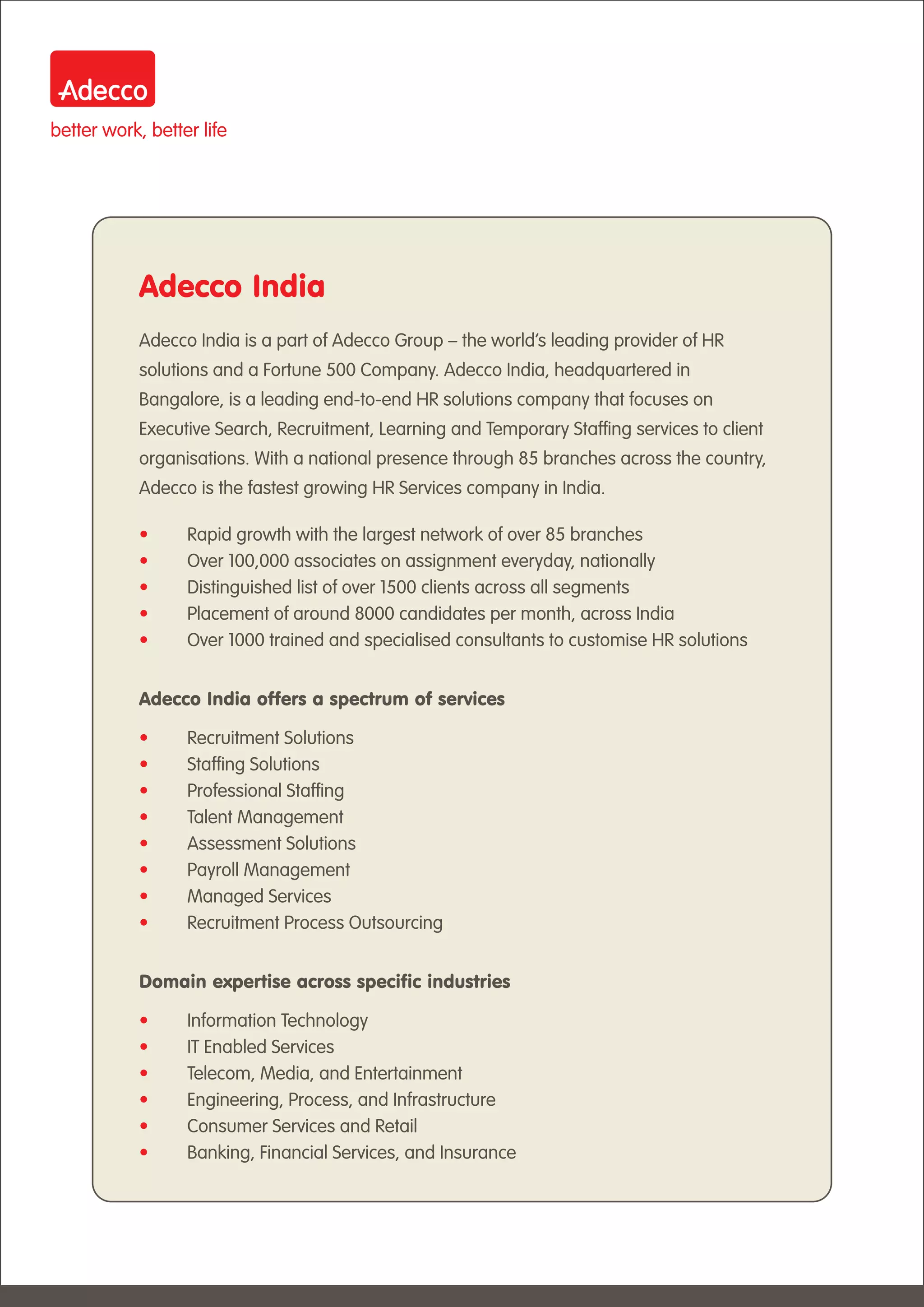Adecco india | PDF