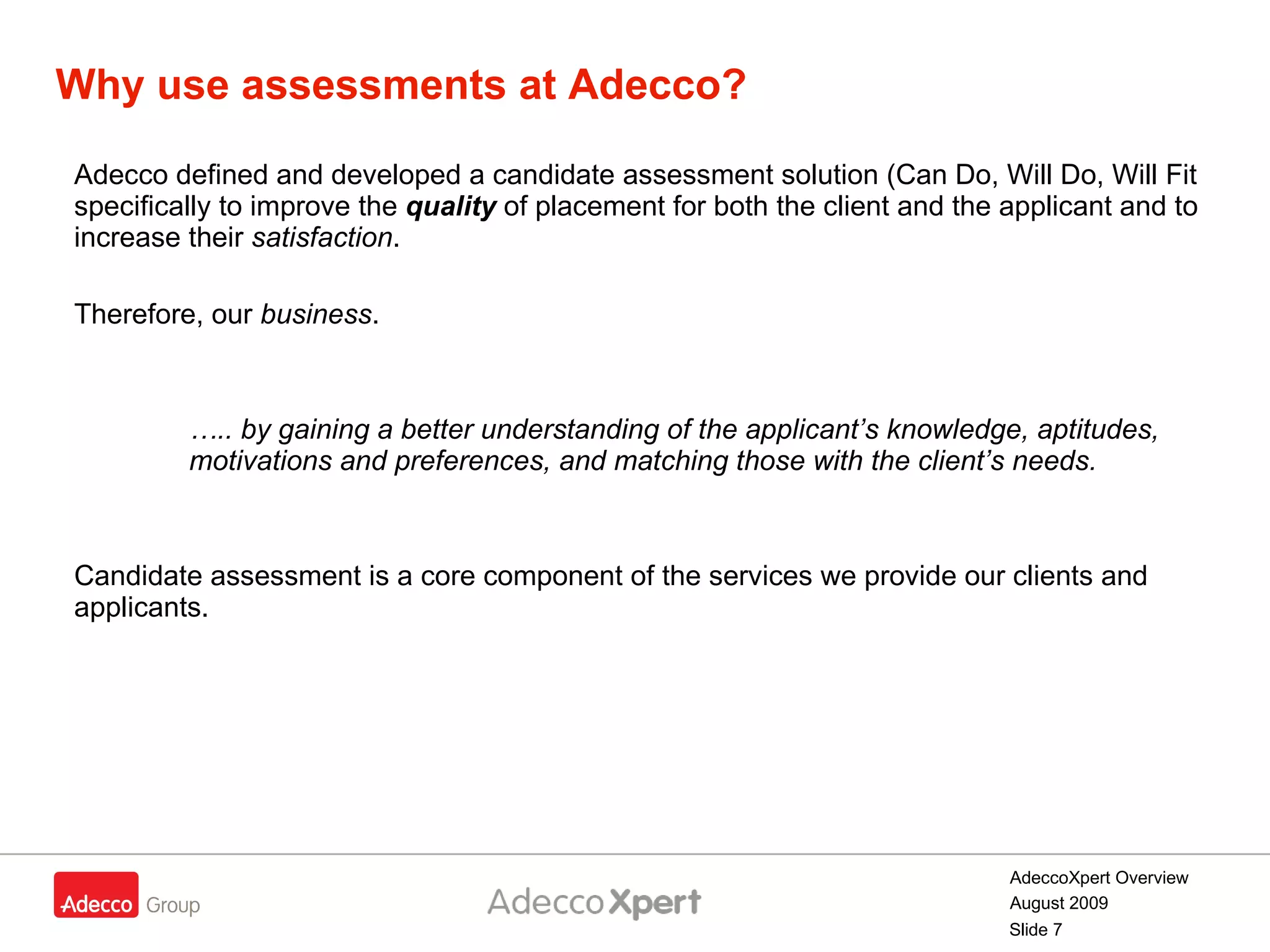Adecco Xpert Overview Xpert Presentation | PPT