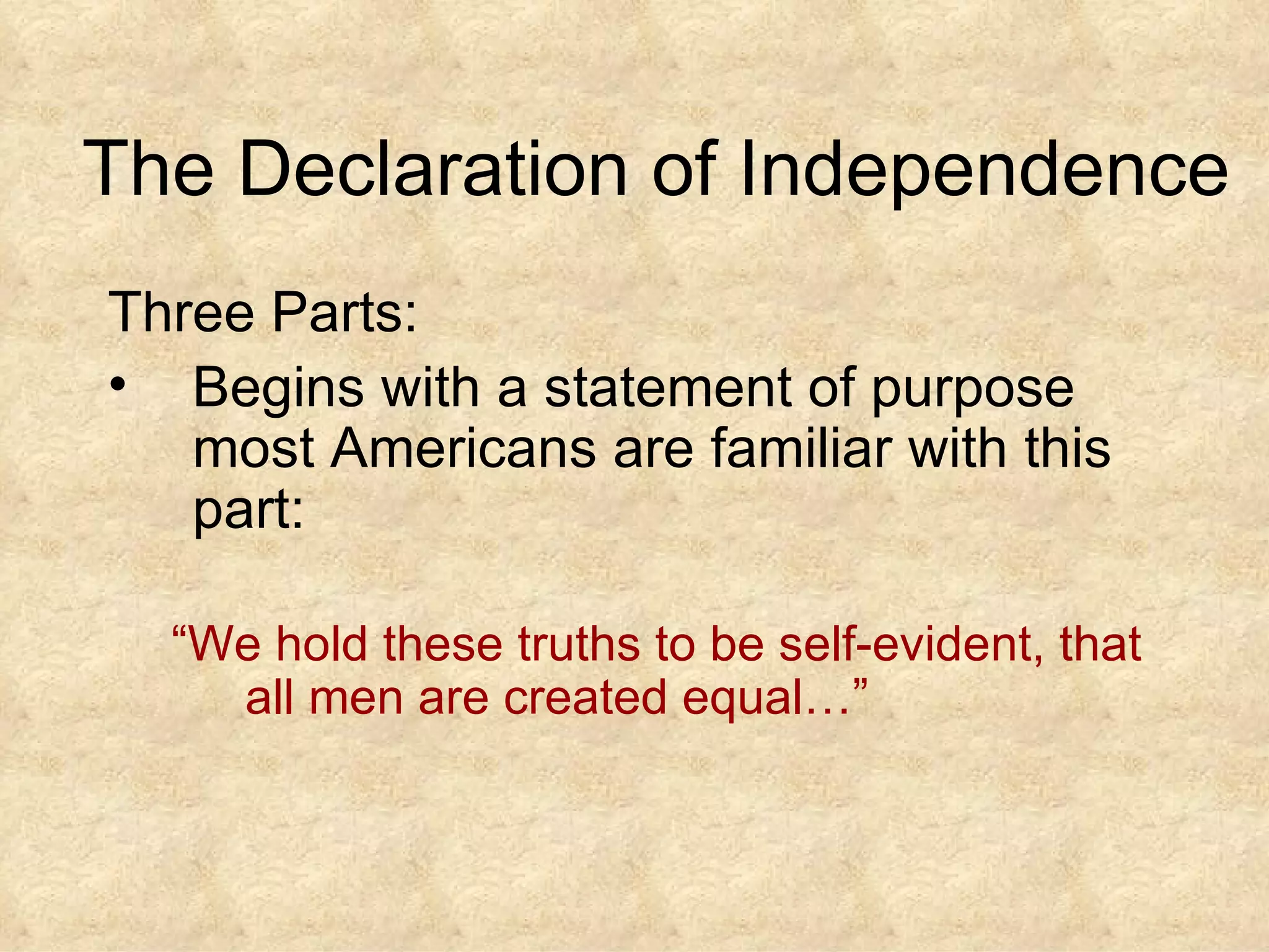A declaration of independence | PPT | Politics