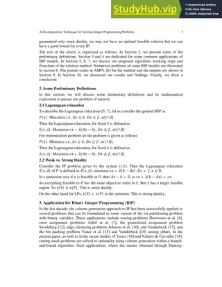 A Decomposition Technique For Solving Integer Programming Problems | PDF