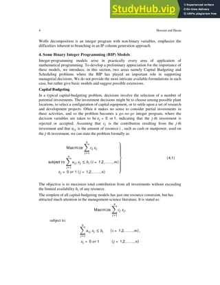 A Decomposition Technique For Solving Integer Programming Problems | PDF