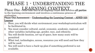 Michael W. Galbraith _ Designing Instruction - Phases 1, 2, & 3 | PPT