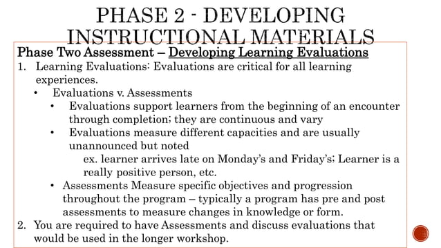Michael W. Galbraith _ Designing Instruction - Phases 1, 2, & 3 | PPT