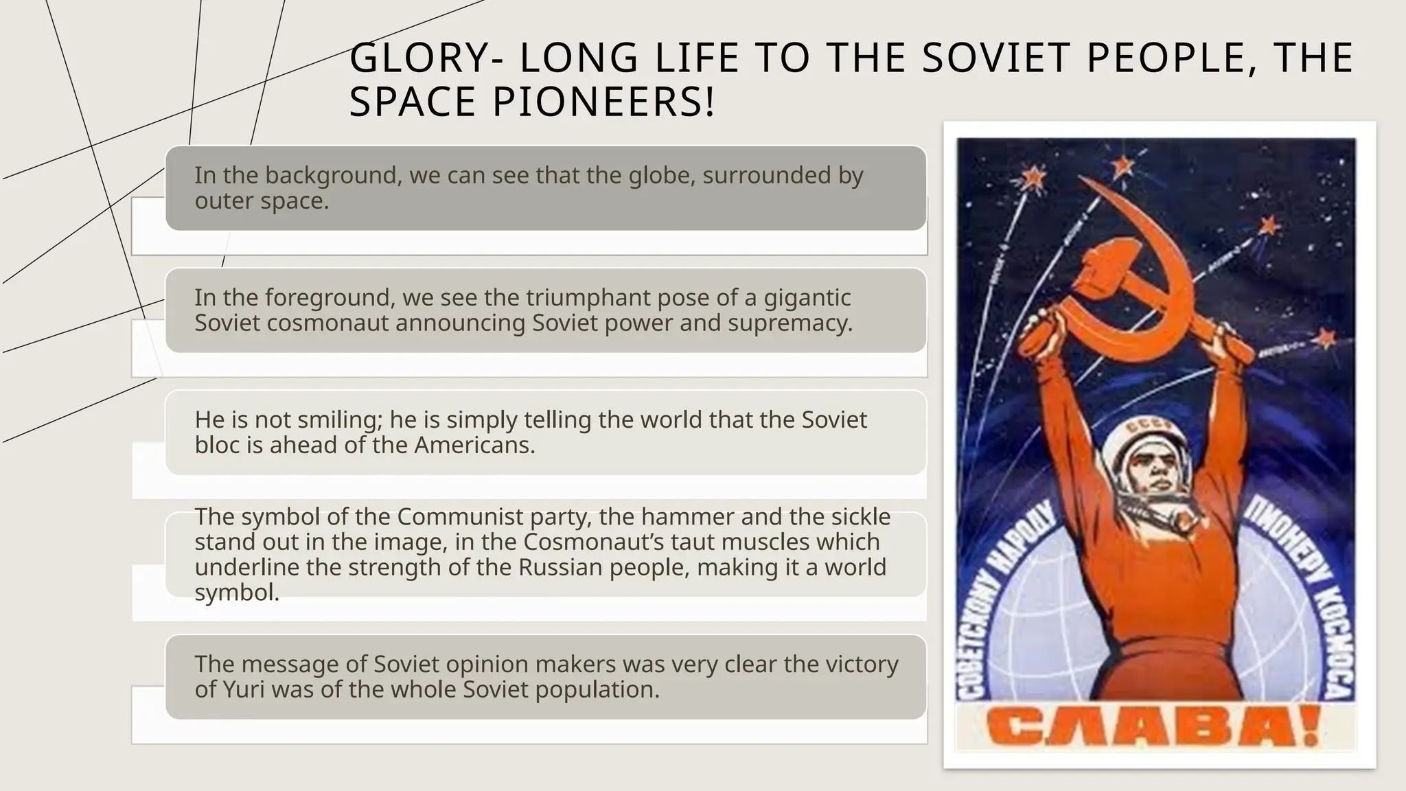 Soviet propaganda through posters during the space war | PPTX