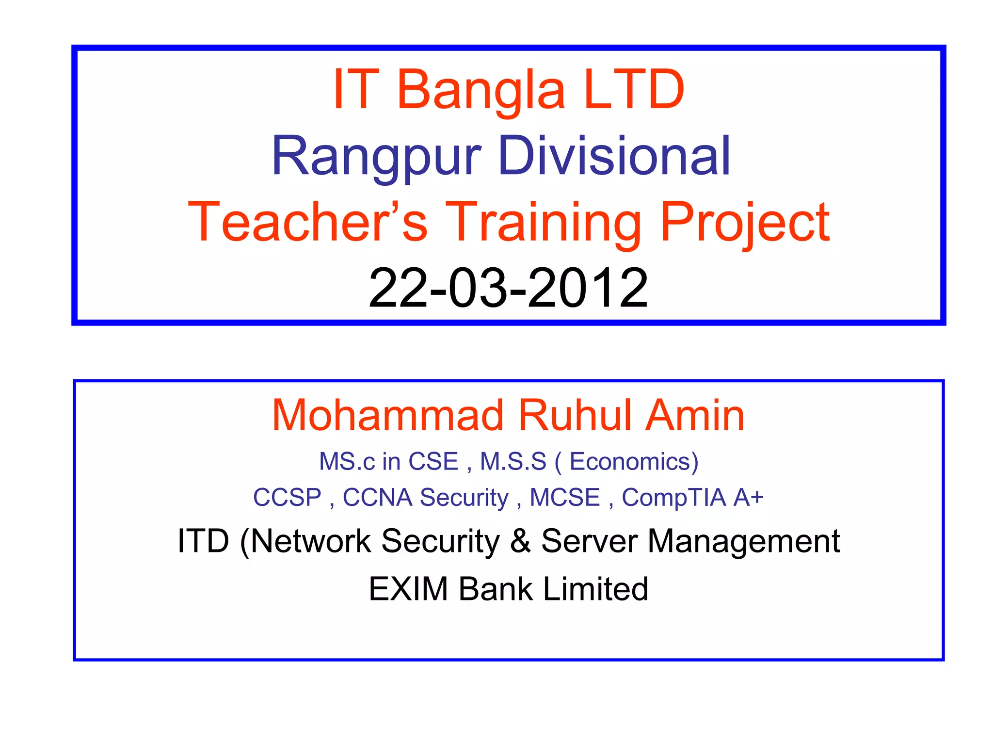 Rangpur Project Class_Final | PPT | Operating Systems | Computer ...