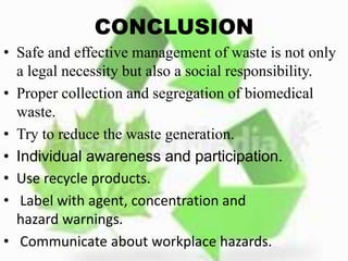 biomedical waste management by rao adeel | PPTX