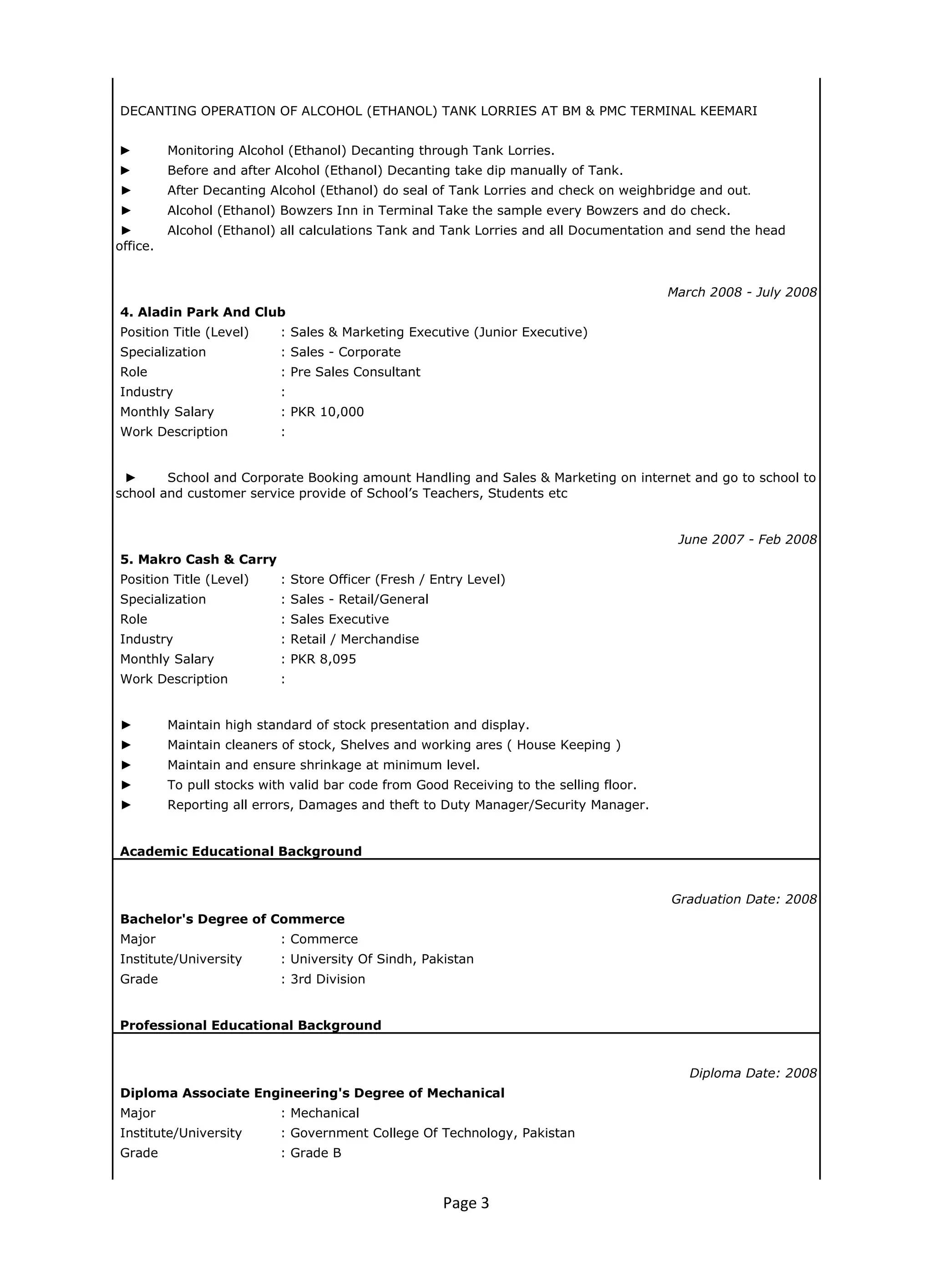 Adeel Hammad Cv New 1 With Oil & Gas References | PDF