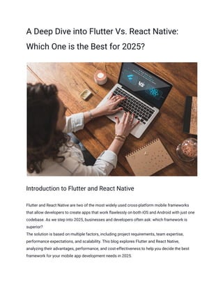 A Deep Dive into Flutter Vs. React Native: Which One is the Best for 2025 | PDF