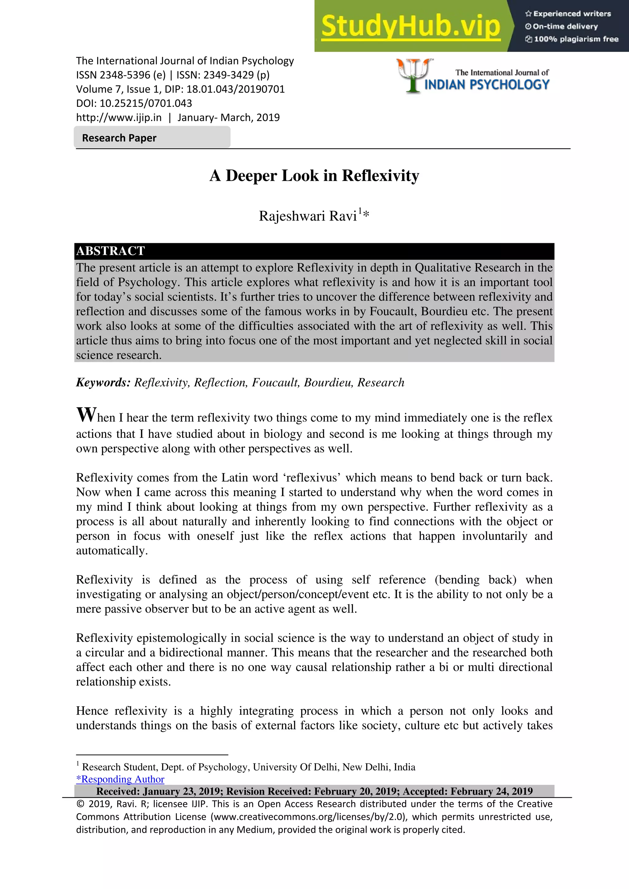 A Deeper Look In Reflexivity | PDF