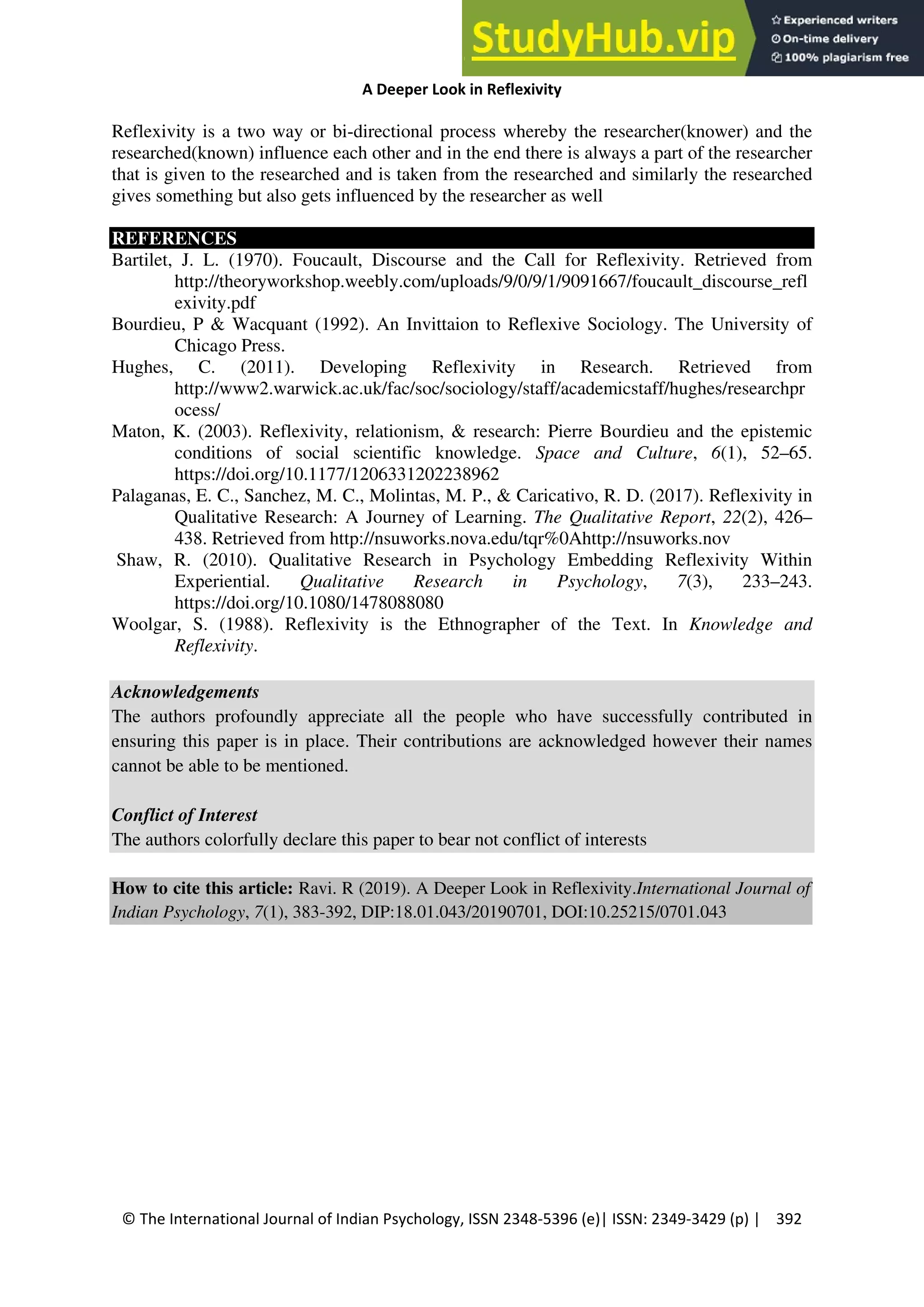 A Deeper Look In Reflexivity | PDF