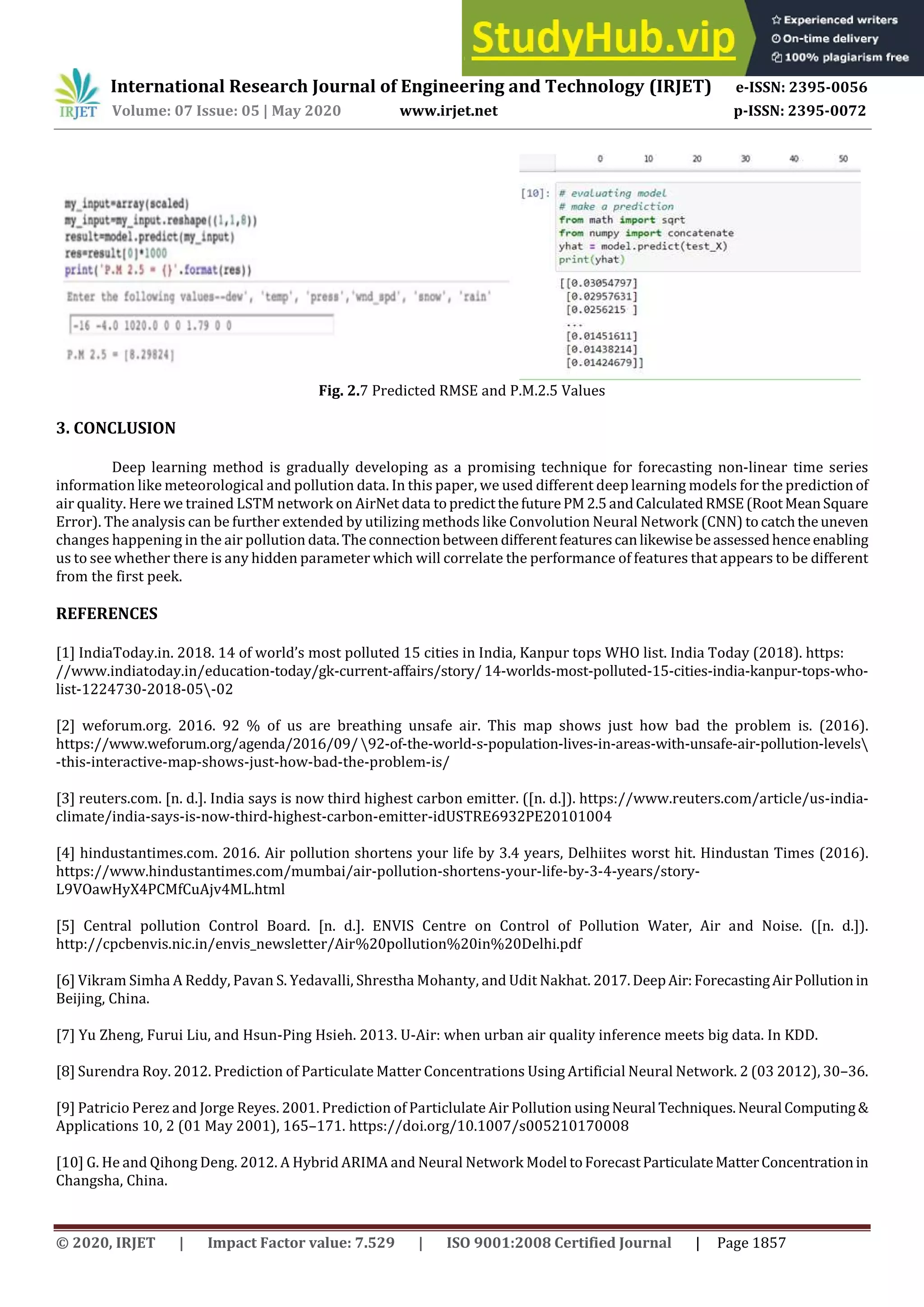 A Deep Learning Based Air Quality Prediction | PDF