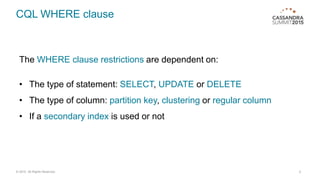 A deep look at the cql where clause | PPT