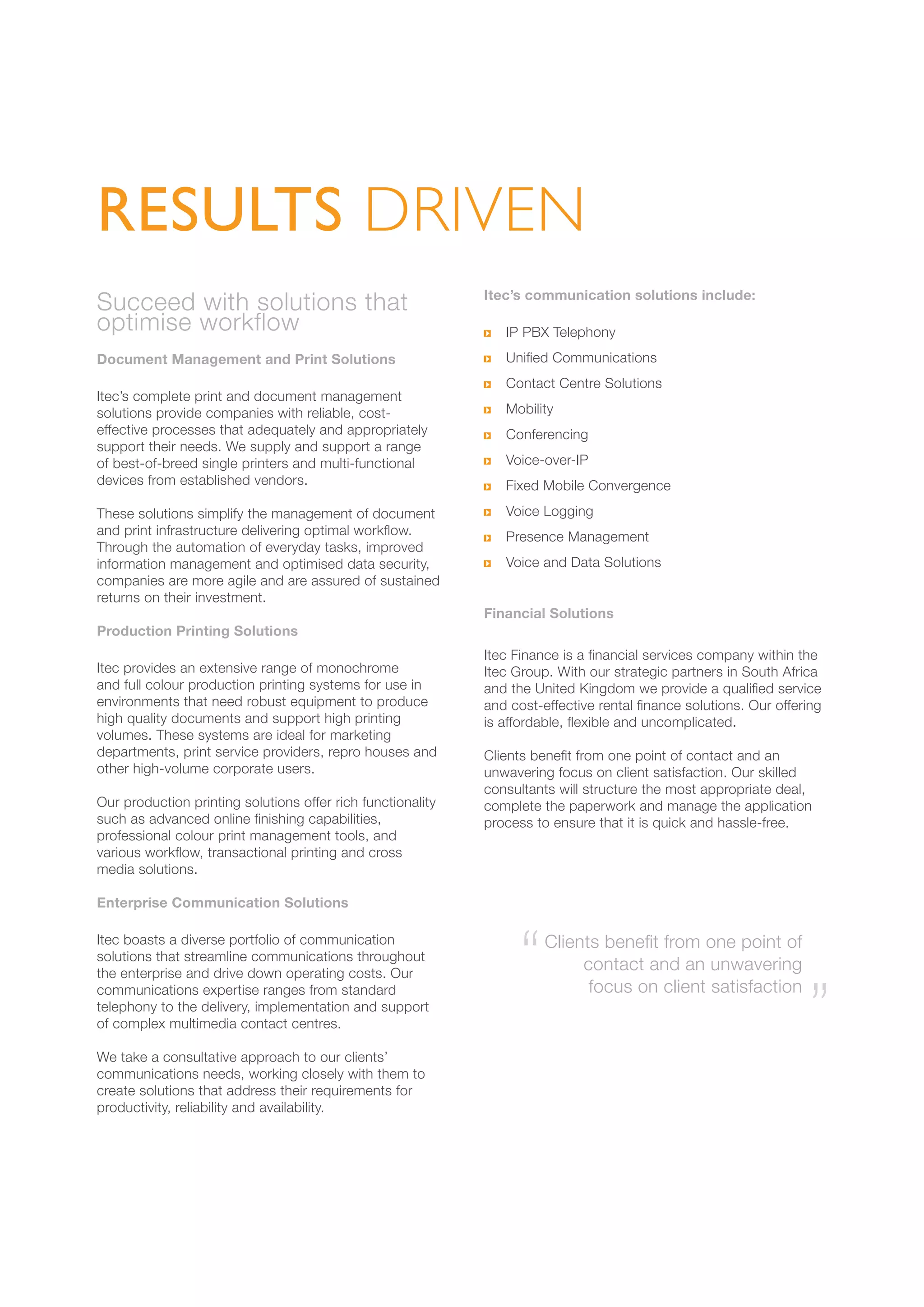 Itec Corporate Profile | PDF