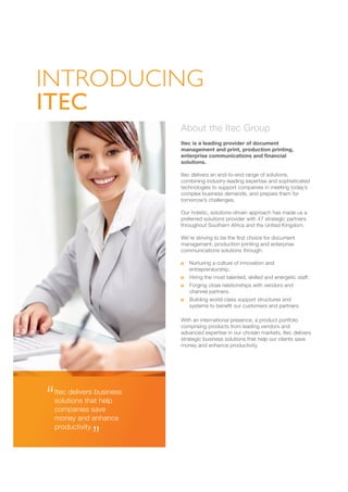 Itec Corporate Profile | PDF