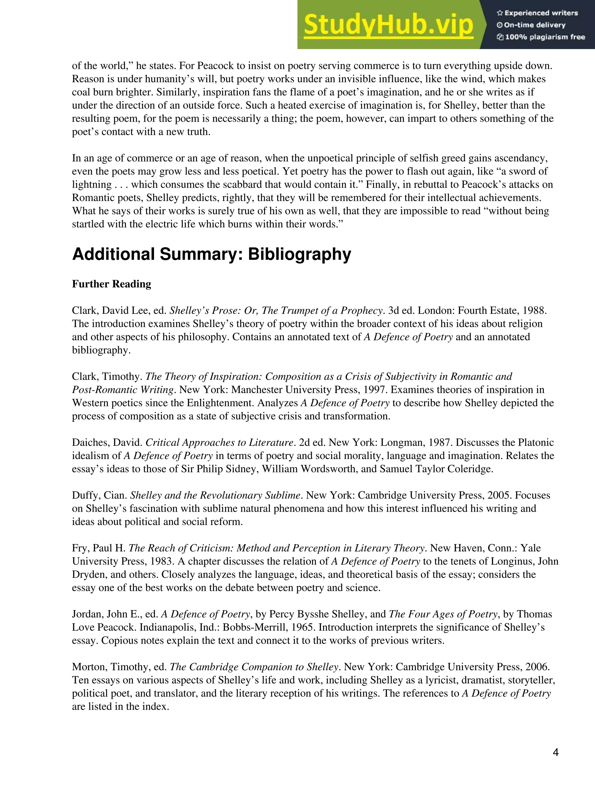 A Defence Of Poetry Study Guide | PDF