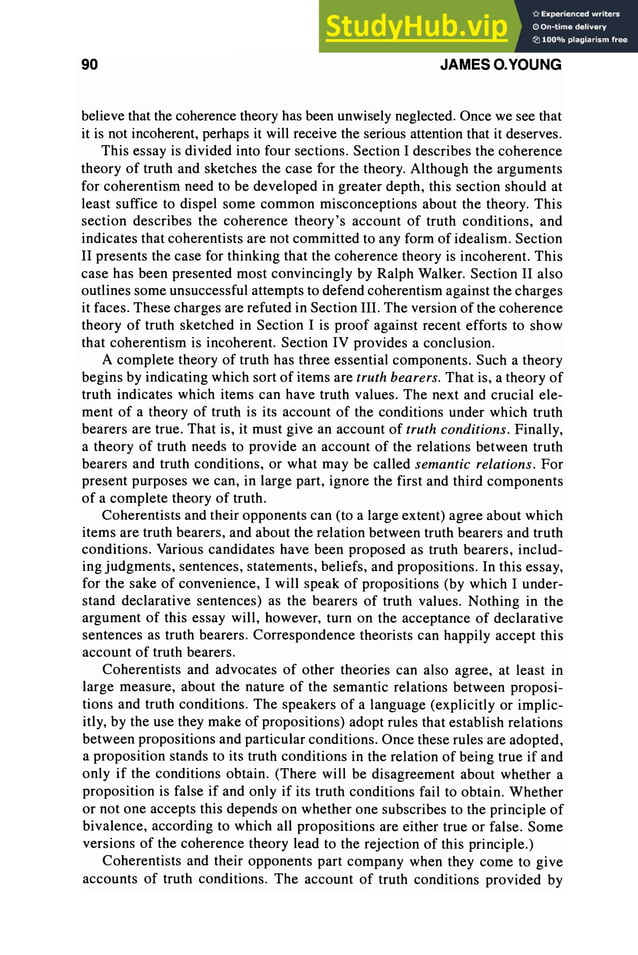 A Defence of the Coherence Theory of Truth.pdf | Physics | Science