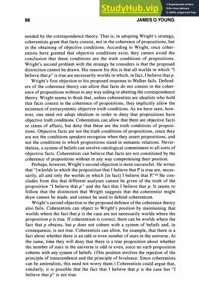 A Defence of the Coherence Theory of Truth.pdf | Physics | Science