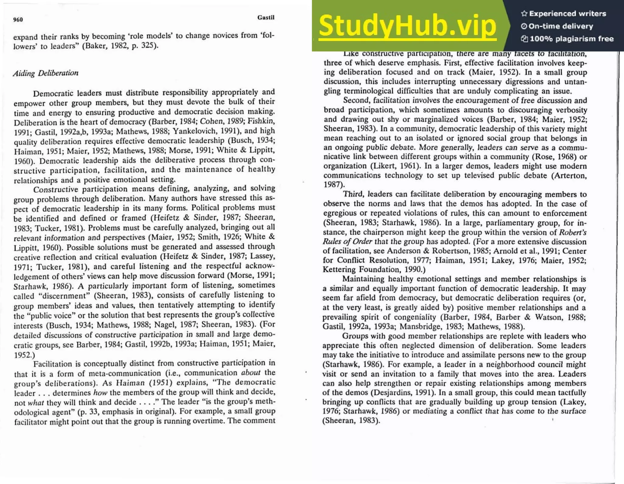 A Definition And Illustration Of Democratic Leadership | PDF