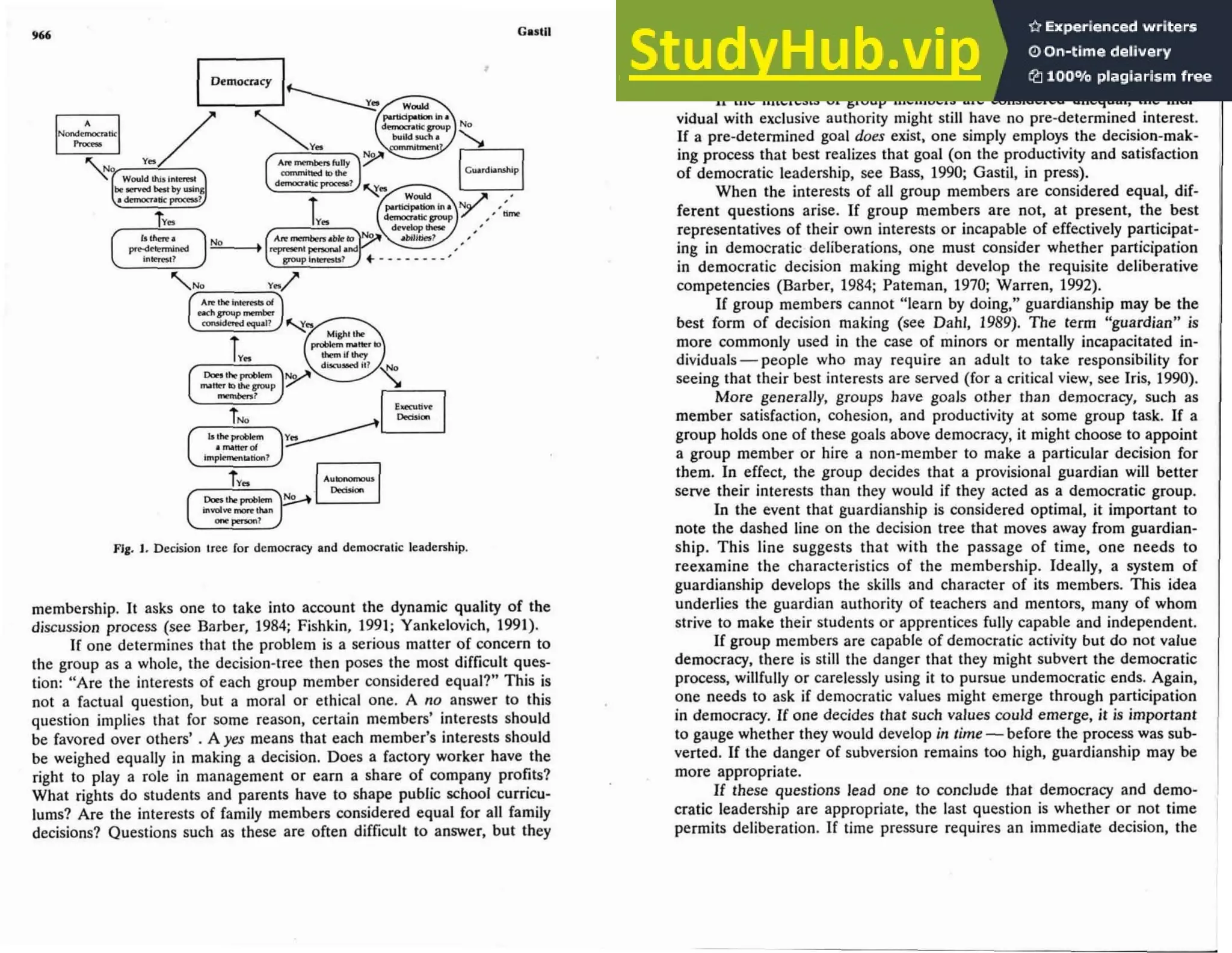 A Definition And Illustration Of Democratic Leadership | PDF
