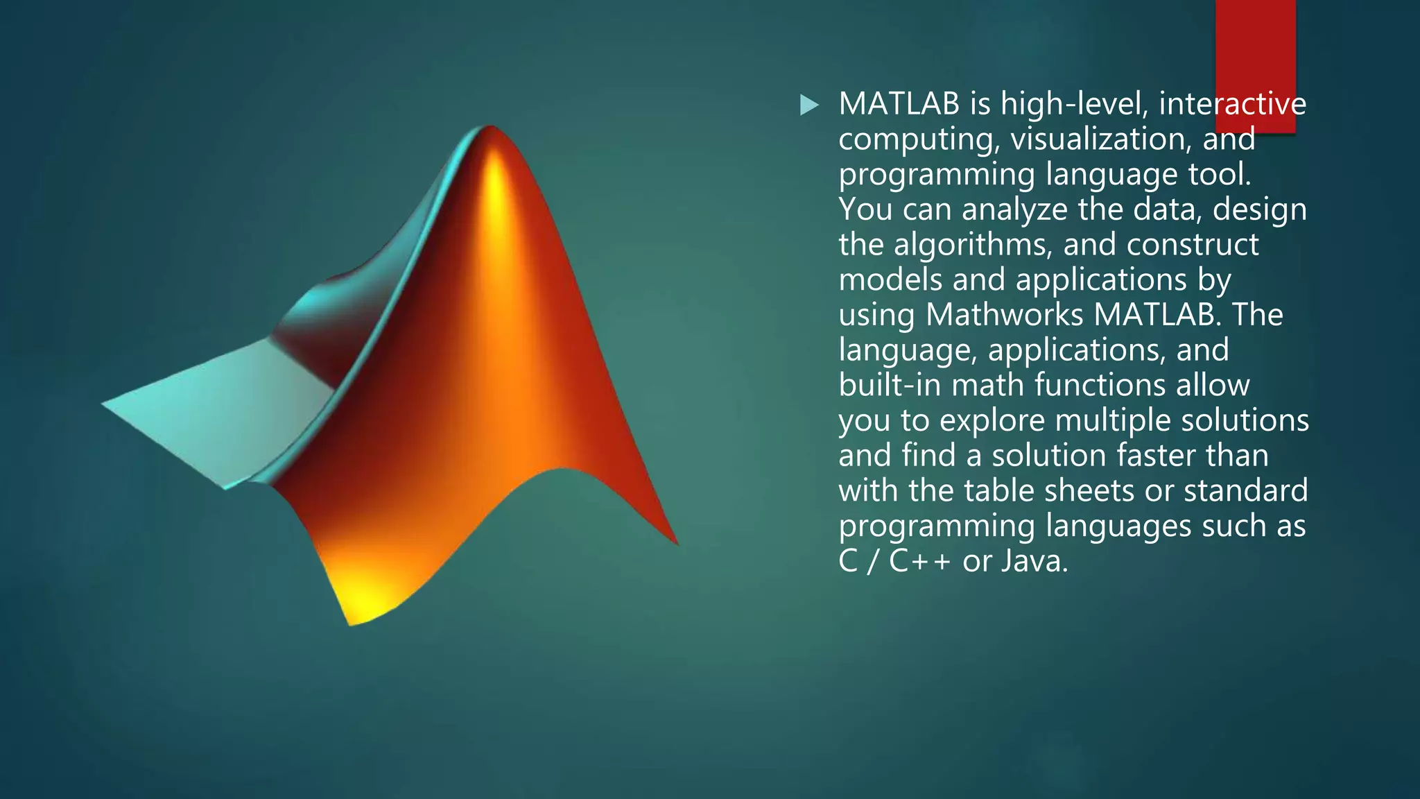 A definitive guide on math works matlab to the students | PPTX