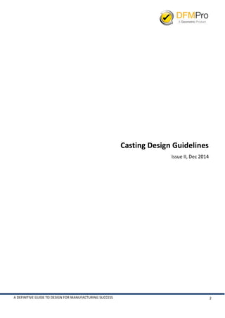 Design for Manufacturing Guidebook, Issue II Casting Design Guidelines ...